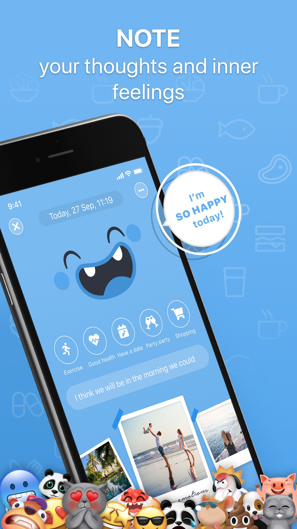 Mood journal - MojiNote for iPhone - Download