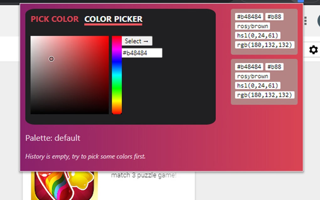 Color picker para Google Chrome - Extensión Descargar