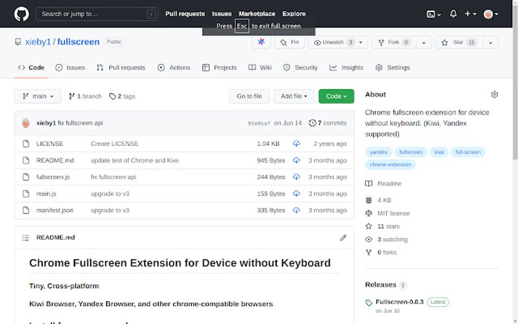 Fullscreen for Google Chrome - Extension Download