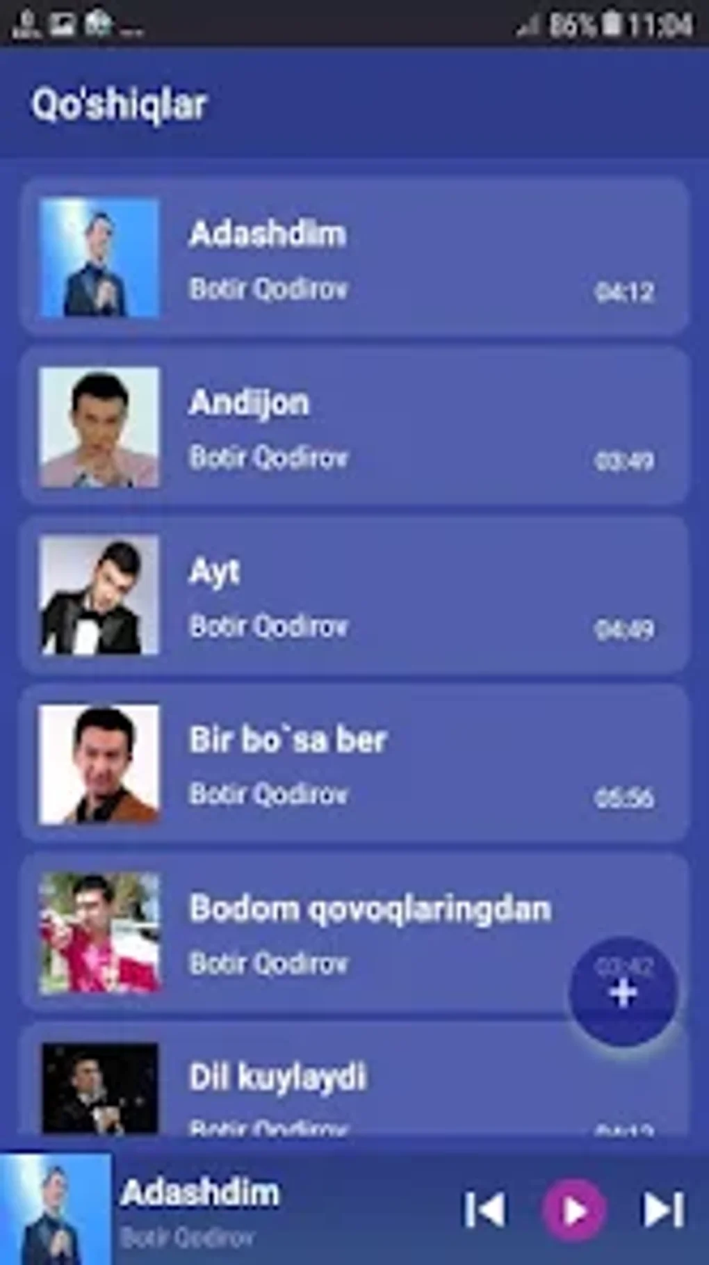 Botir Qodirov qoshiqlari para Android - Descargar