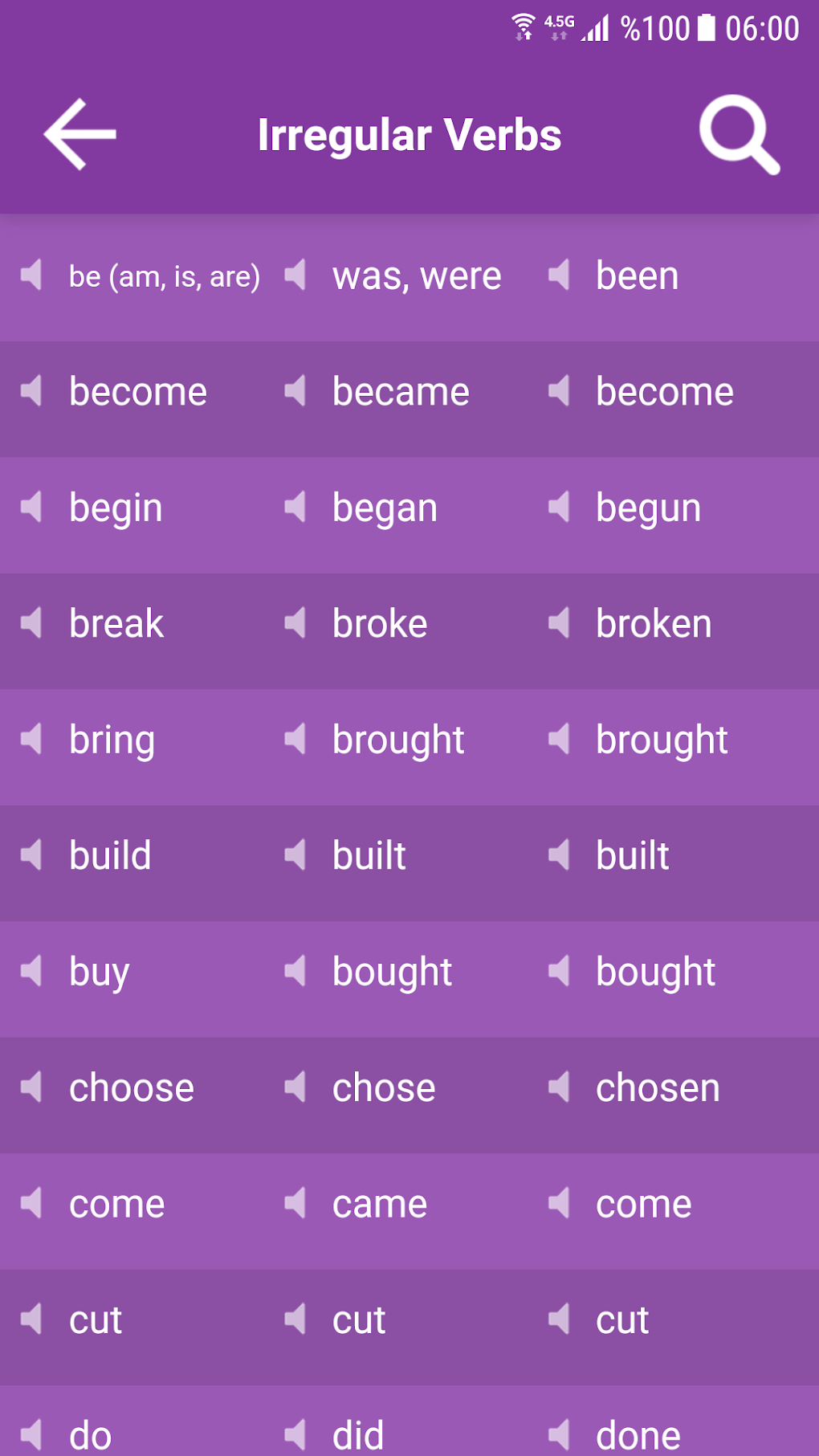 English Irregular Verbs para Android - Descargar