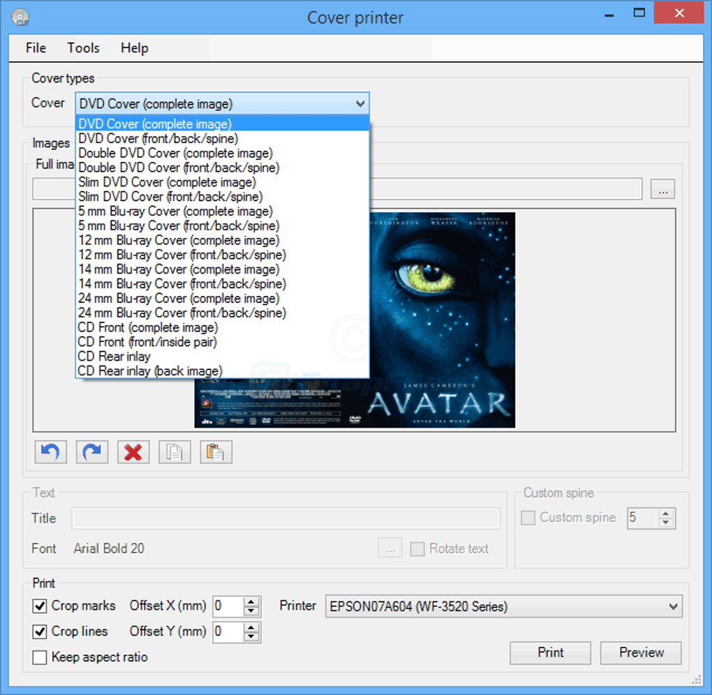 BluRay Cover Printer - Download