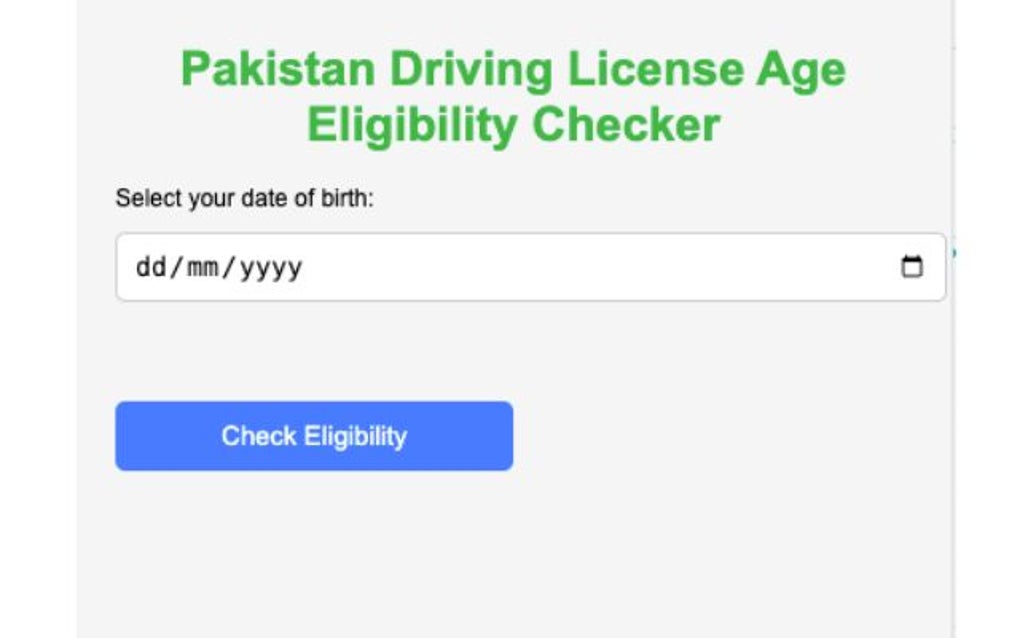 Driving License Eligibility Checker für Google Chrome - Erweiterung ...