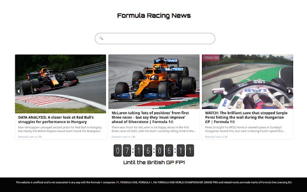 Formula Racing News para Google Chrome - Extensión Descargar