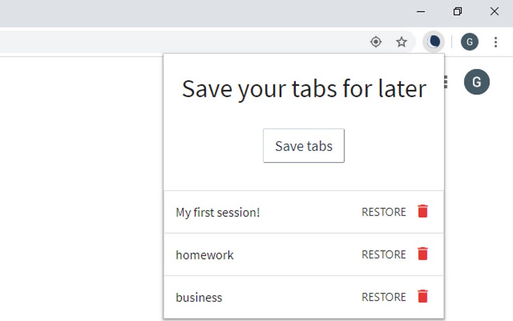 Tab saver for Google Chrome - Extension Download