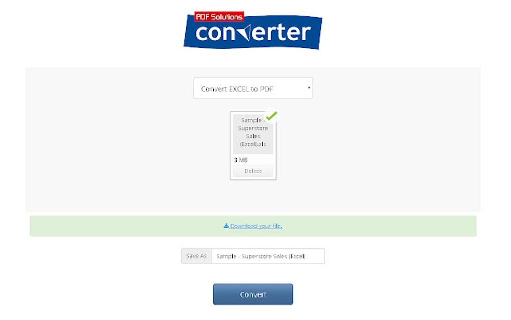 Excel to PDF Converter Google Chrome için - Eklenti İndir