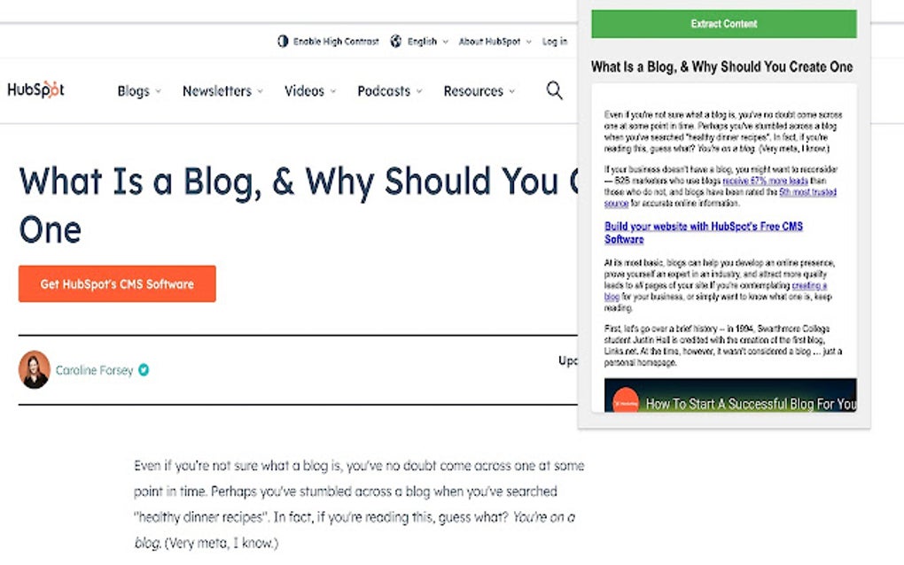 HTML Content Extractor per Google Chrome - Estensione Download