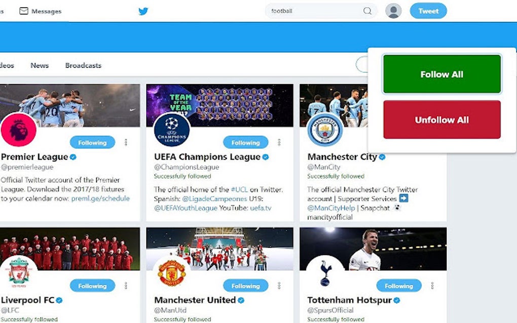 Mass Follow Unfollow in Twitter Google Chrome 용 - 확장 프로그램 다운로드