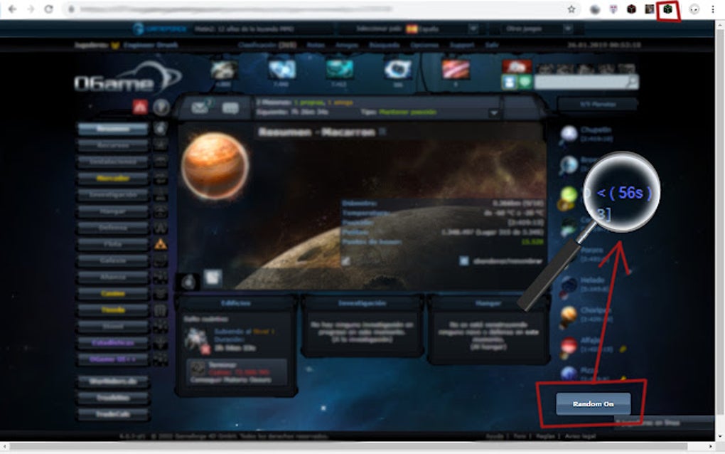 OGame Random Activity Google Chrome 용 - 확장 프로그램 다운로드