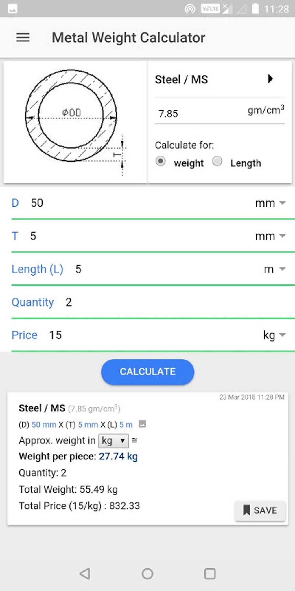 Metal Weight Calculator - Metallo APK для Android — Скачать