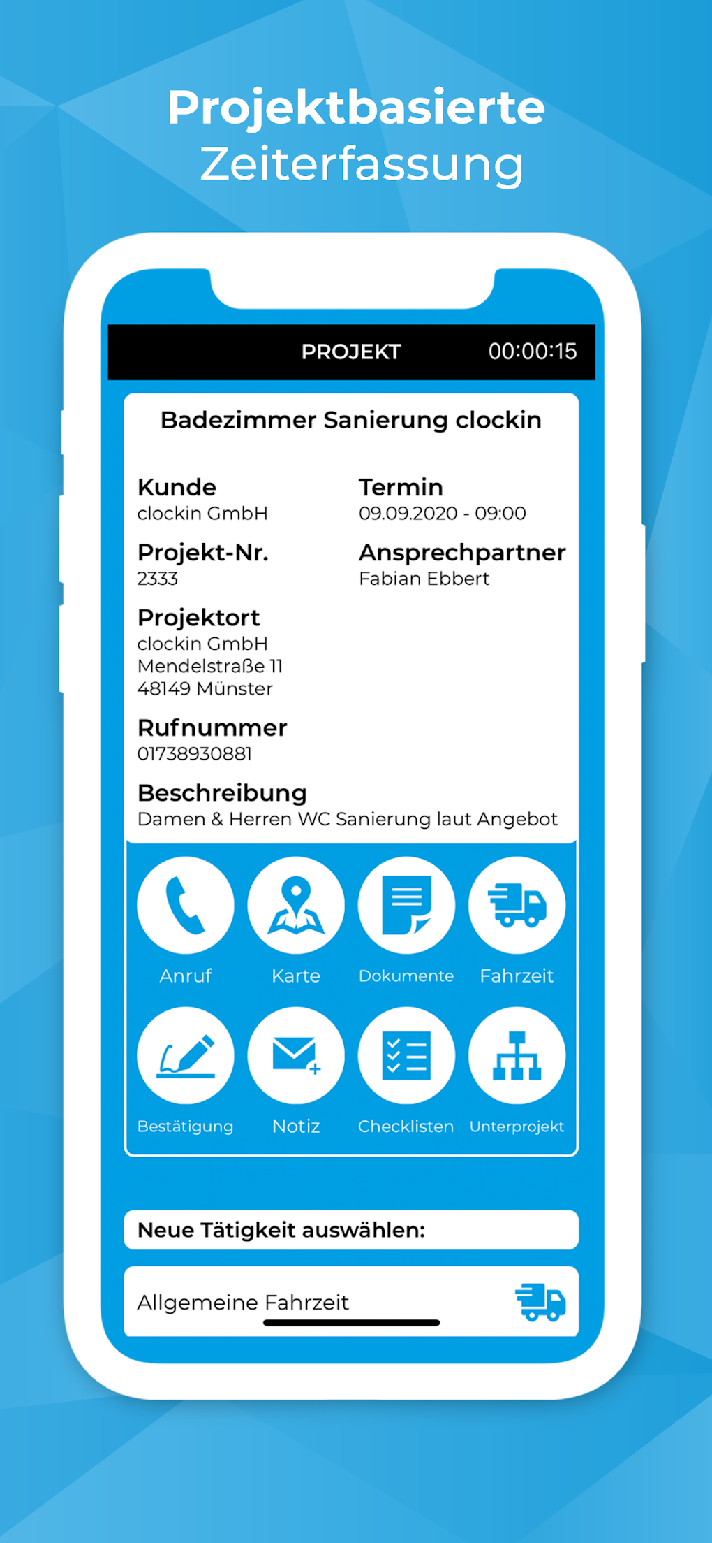 clockin - Zeiterfassung per Ap für Android - Download