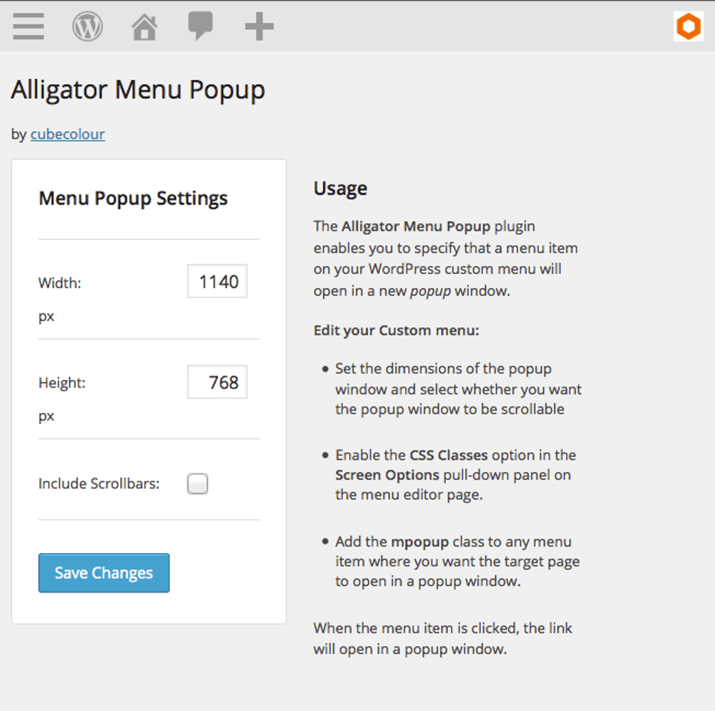 Alligator Menu Popup สำหรับ WordPress - ดาวน์โหลด