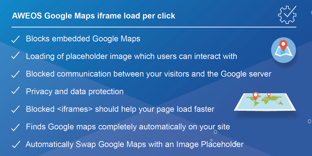 AWEOS Google Maps iframe load per click para WordPress - Descargar