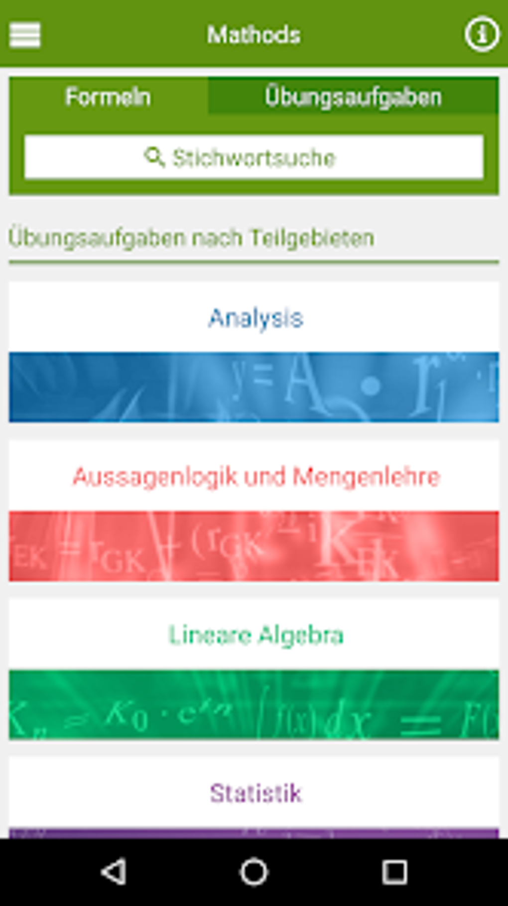 Mathods - Mathe und Statistik na Android - Download