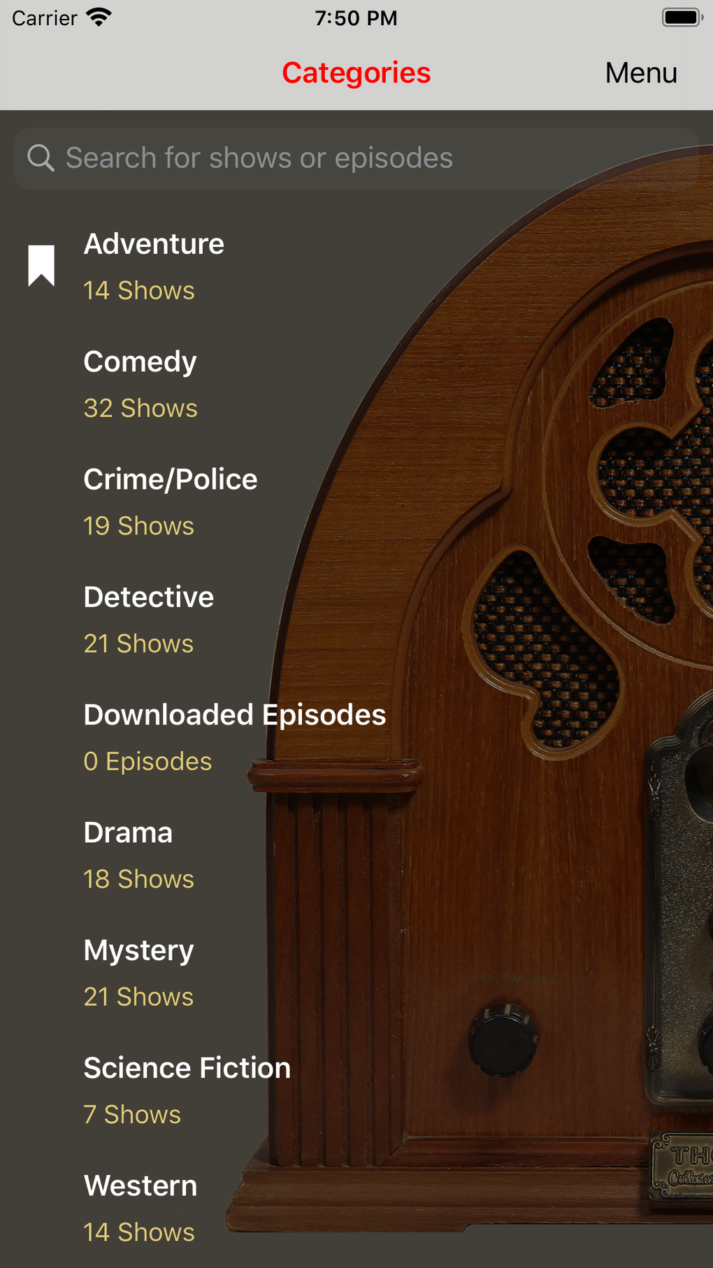 OTR Streamer pour iPhone - Télécharger