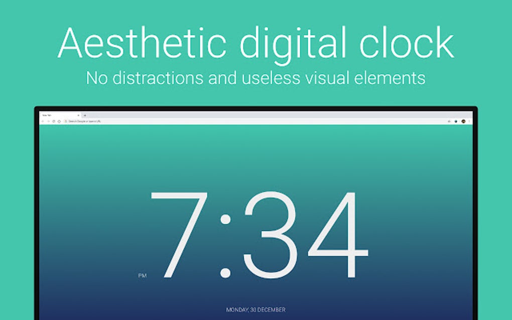 Clock Face: Digital clock for new tab page Google Chrome 용 - 확장 프로그램 다운로드