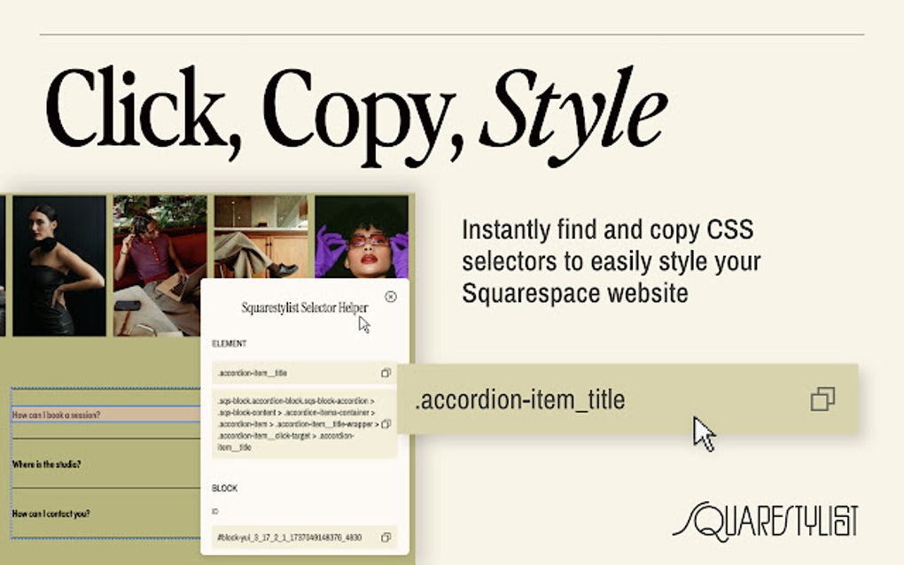 Squarestylist Selector Helper pour Google Chrome - Extension Télécharger