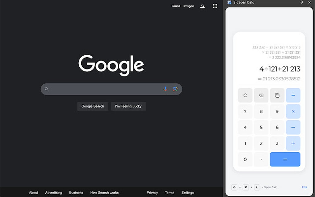 Sidebar Calc for Google Chrome - Extension Download