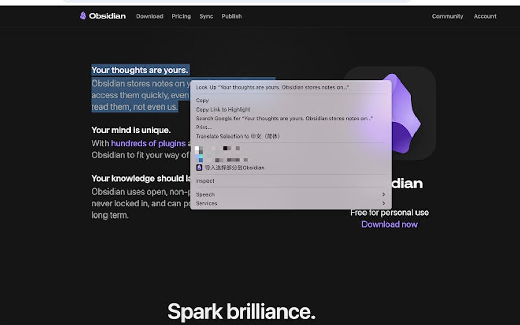 Obsidian clipper for Google Chrome - Extension Download