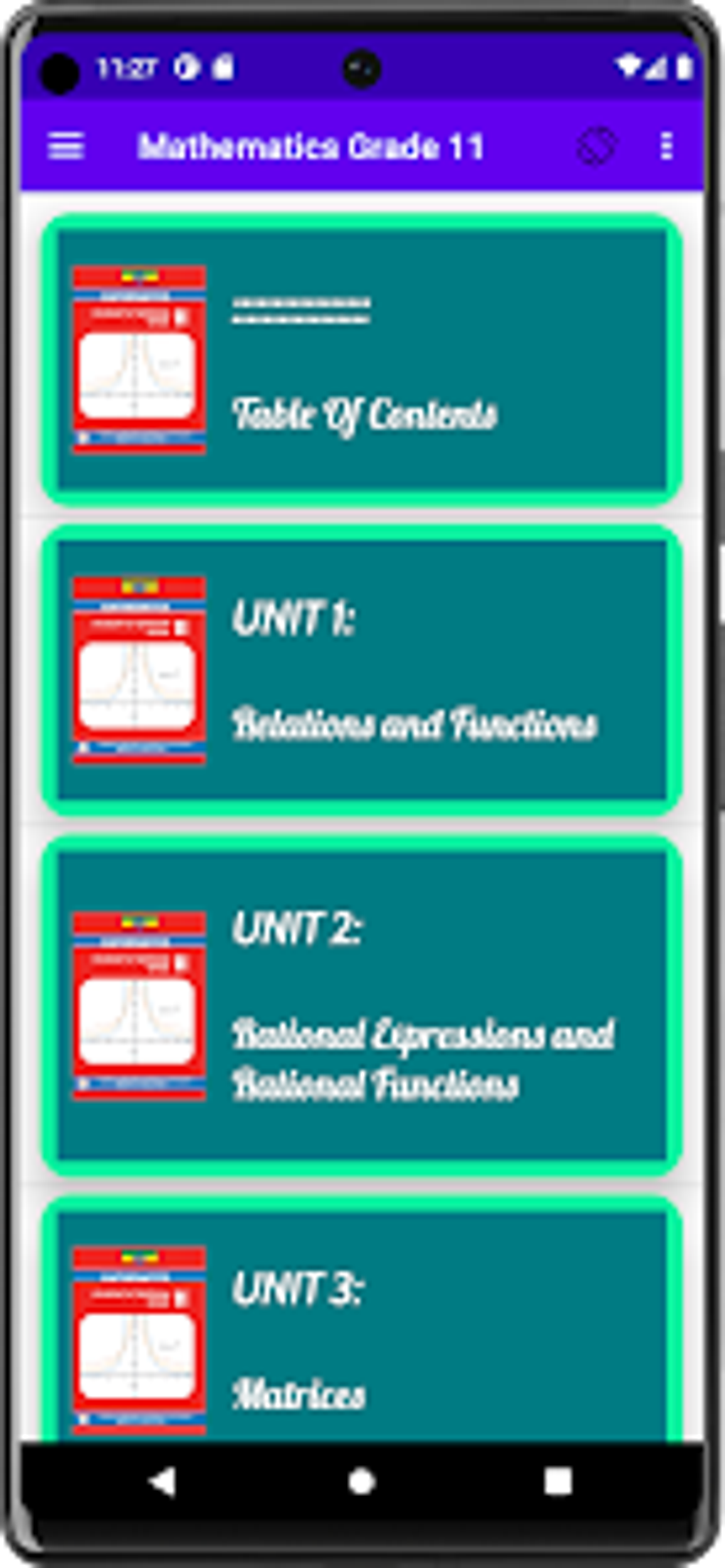 Mathematics Grade 11 Textbook für Android - Download