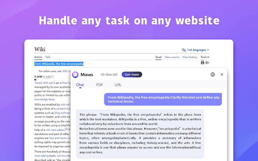 Moses: AI Chat by ChatGPT in Chrome para Google Chrome - Extensão Download