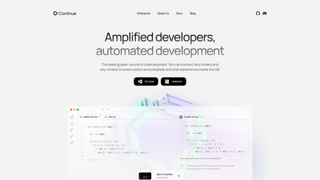 AI 코딩를 위한 Continue.dev - 리뷰, 기능 및 사용 사례