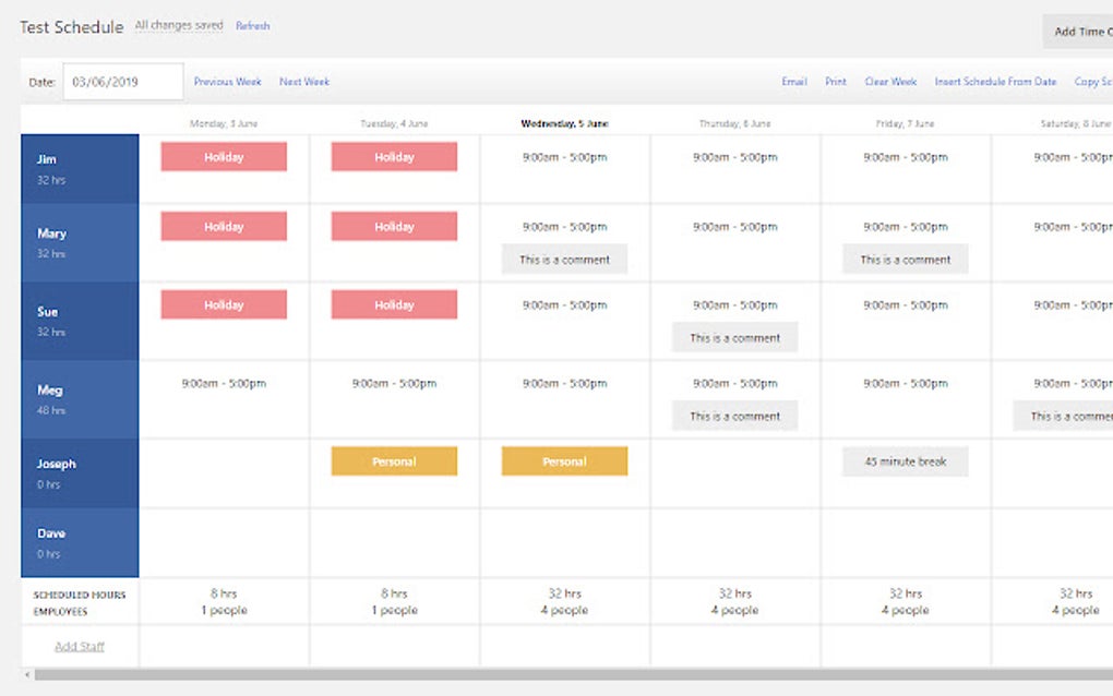 Free Employee Scheduling | BriskCloudware for Google Chrome - Extension ...