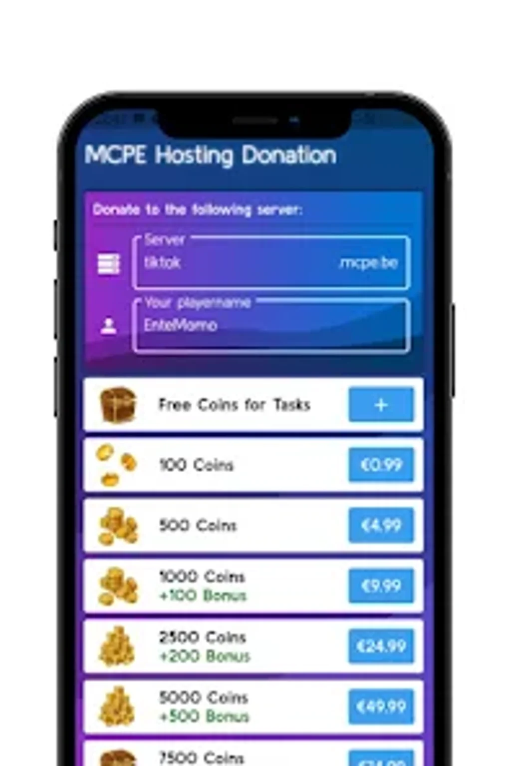 MCPEHosting - Donate your favo para Android - Descargar