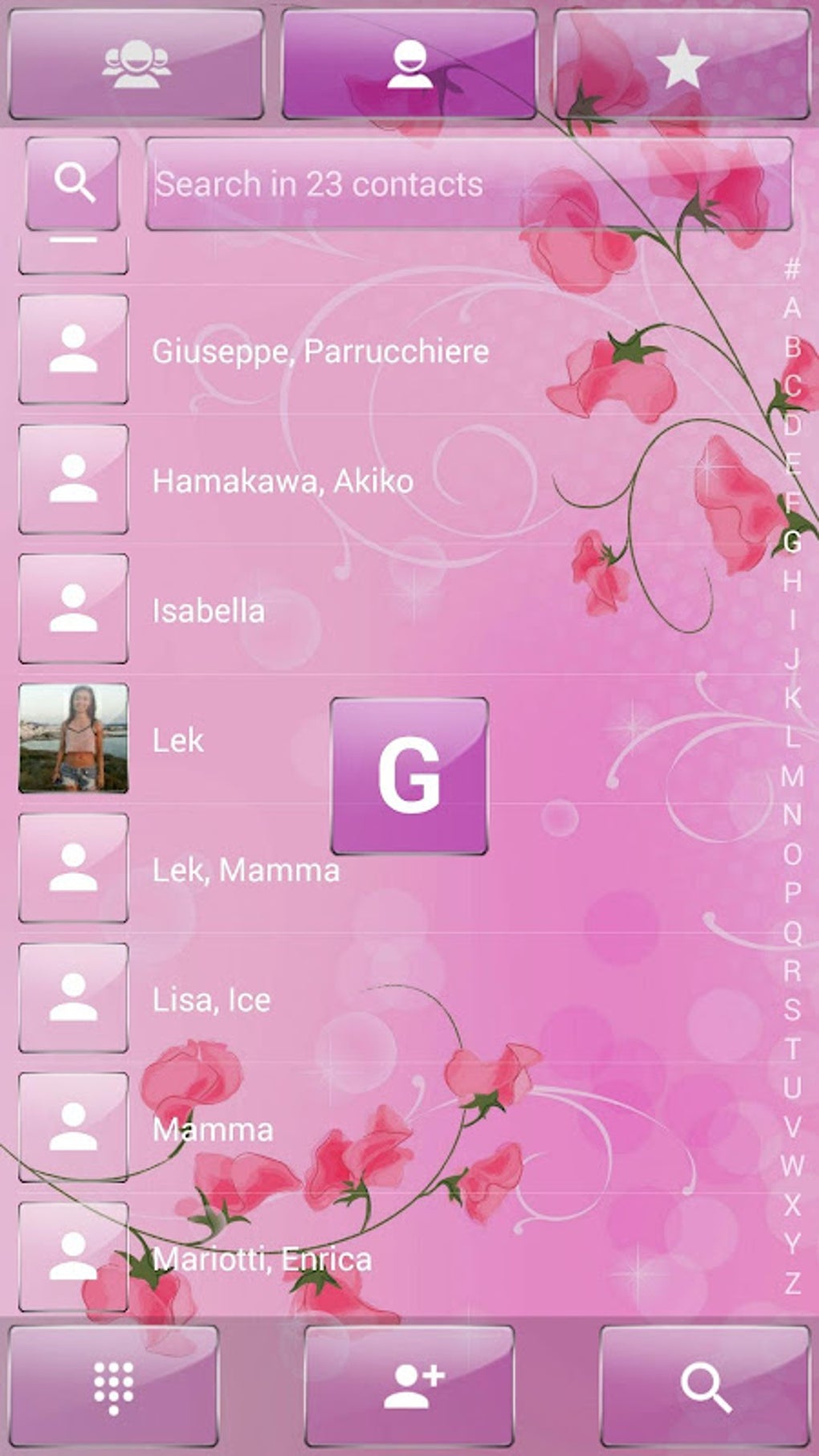 Dialer Theme Pink Flower Glass APK for Android - Download