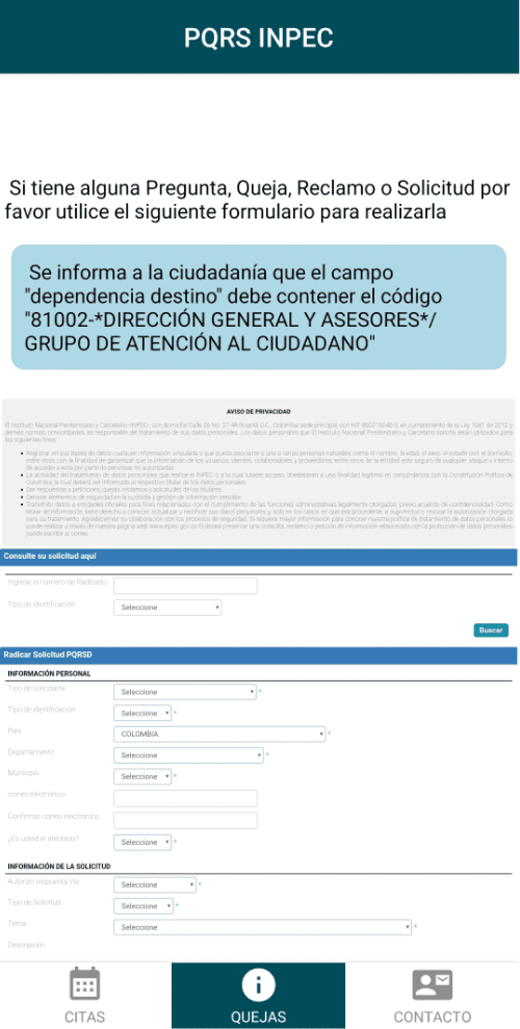 INPEC Visitel Modulo de Asignación de Turnos MAT para Android - Descargar