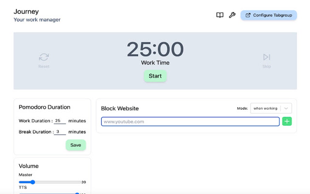 Journey - Work Manager para Google Chrome - Extensión Descargar