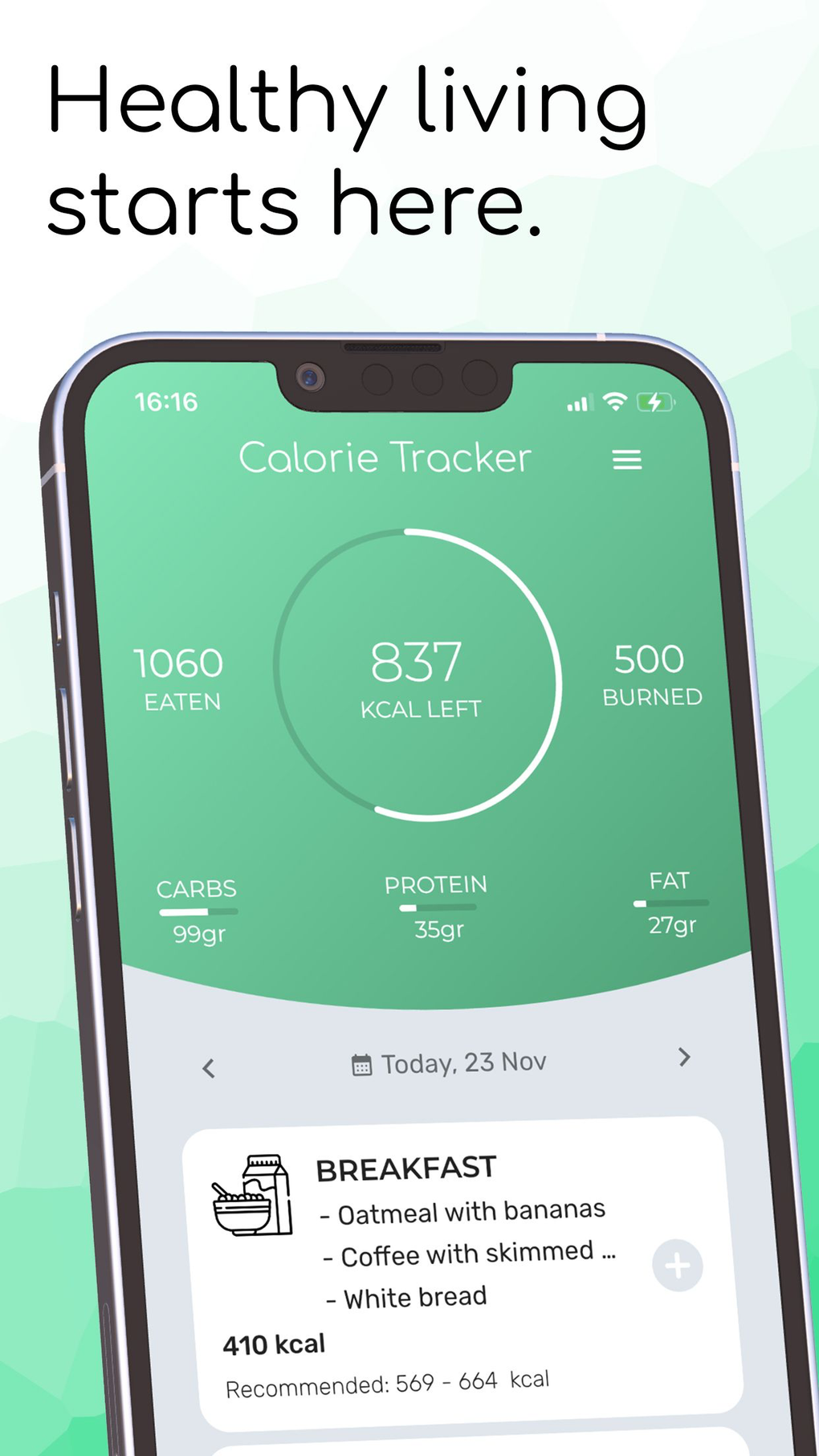 Calorie Tracker - Meal Tracker for iPhone - Download