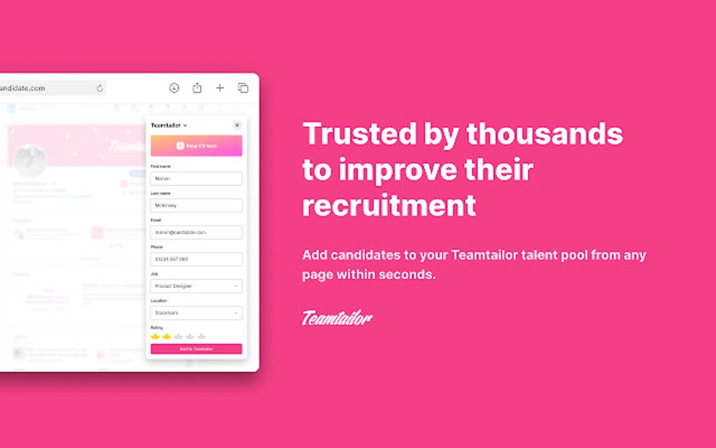 Teamtailor sourcing for Google Chrome - Extension Download