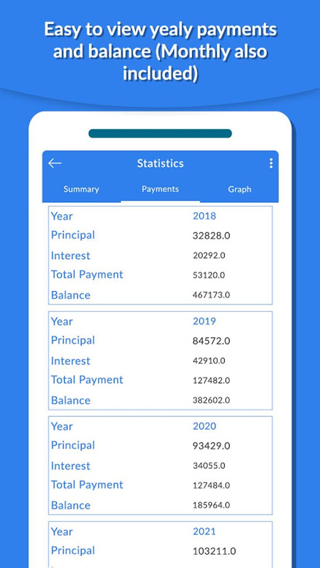 Android 용 EMI Calculator - Home Loan & Finance Planner APK - 다운로드
