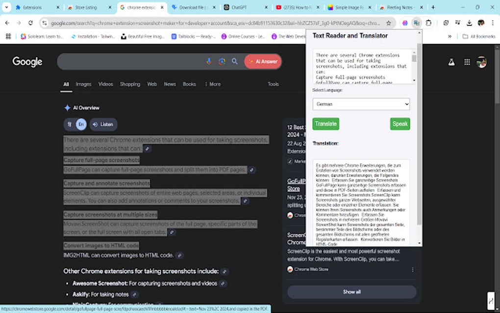 Text Reader and Translator for Google Chrome - Extension Download