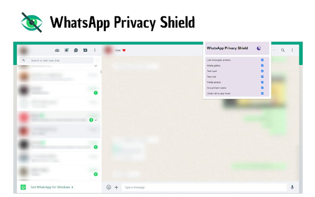 WhatsApp Privacy Shield Google Chrome 용 - 확장 프로그램 다운로드