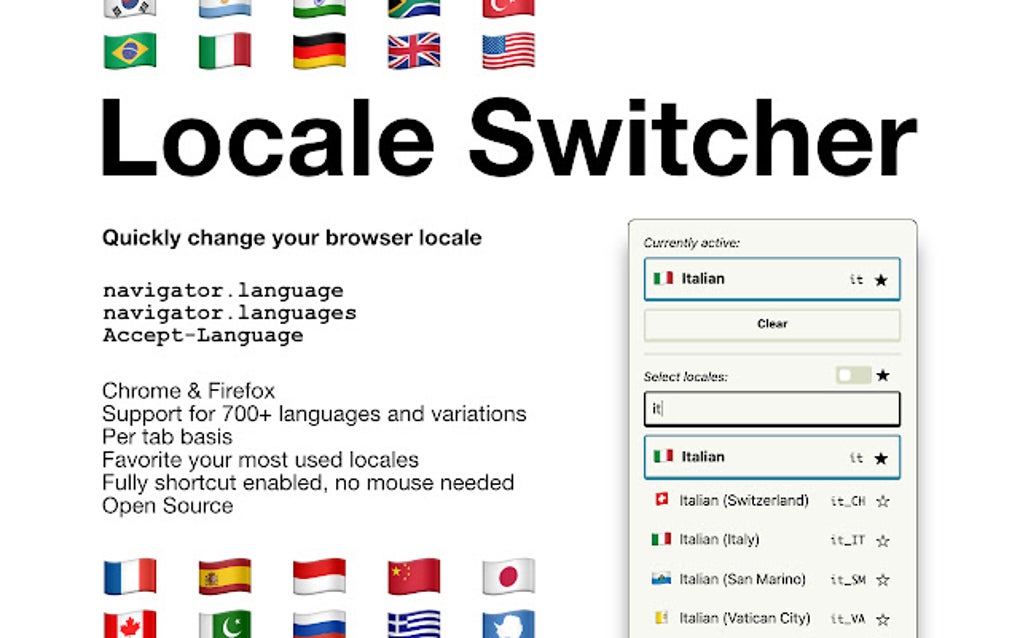 Locale Switcher for Google Chrome - Extension Download