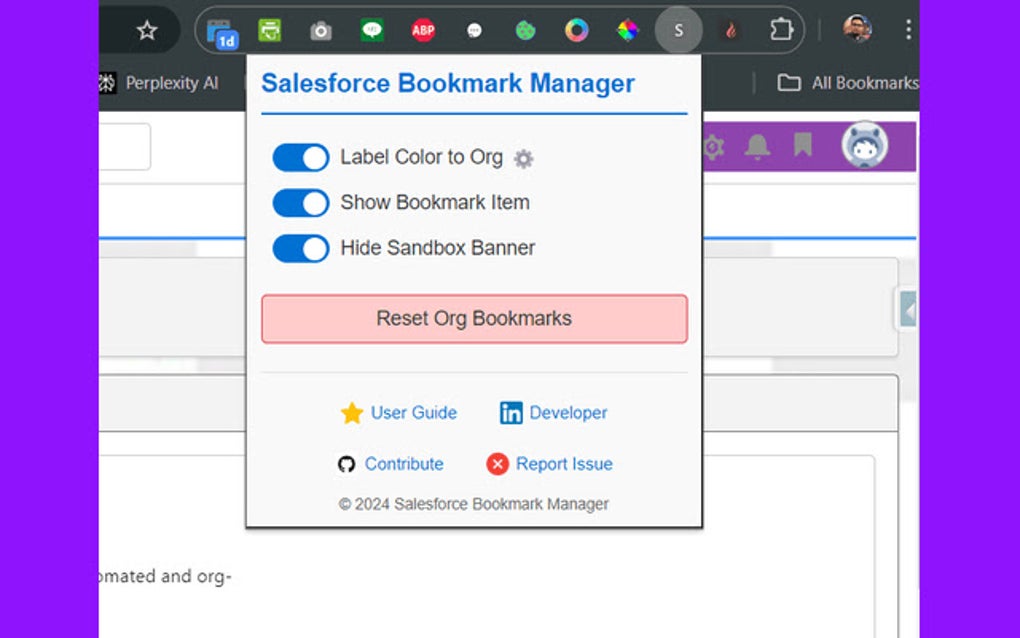 Salesforce Bookmark Manager Google Chrome 용 - 확장 프로그램 다운로드