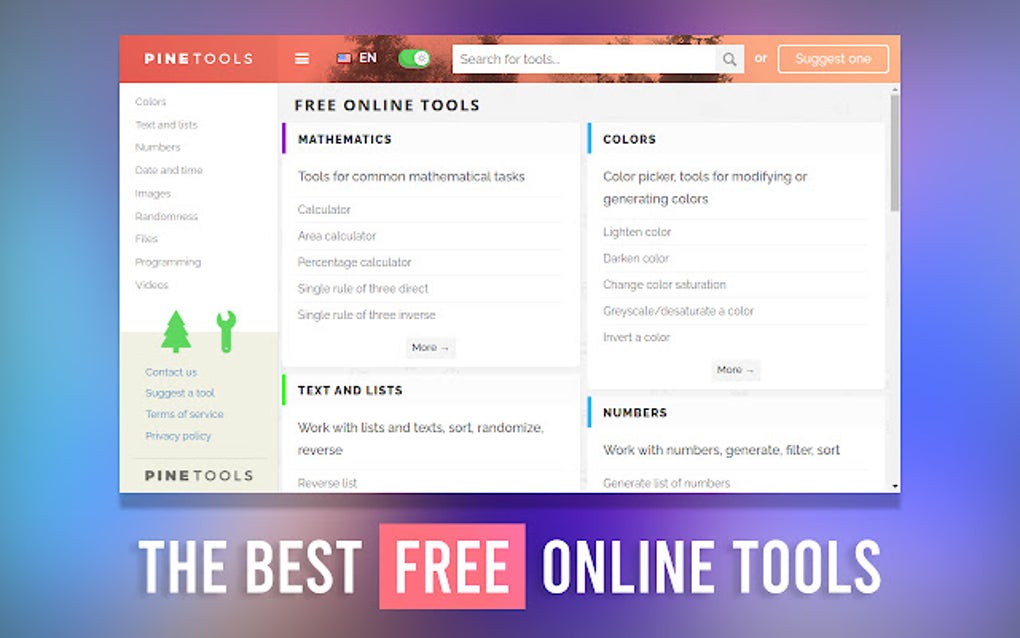 PineTools: Your ultimate online toolbox! para Google Chrome - Extensión Descargar