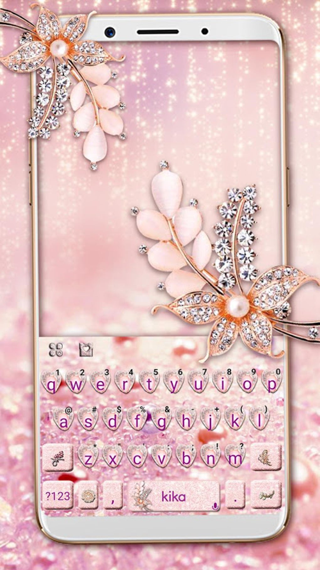 Diamond Pearl Heart Keyboard Theme APK para Android - Descargar
