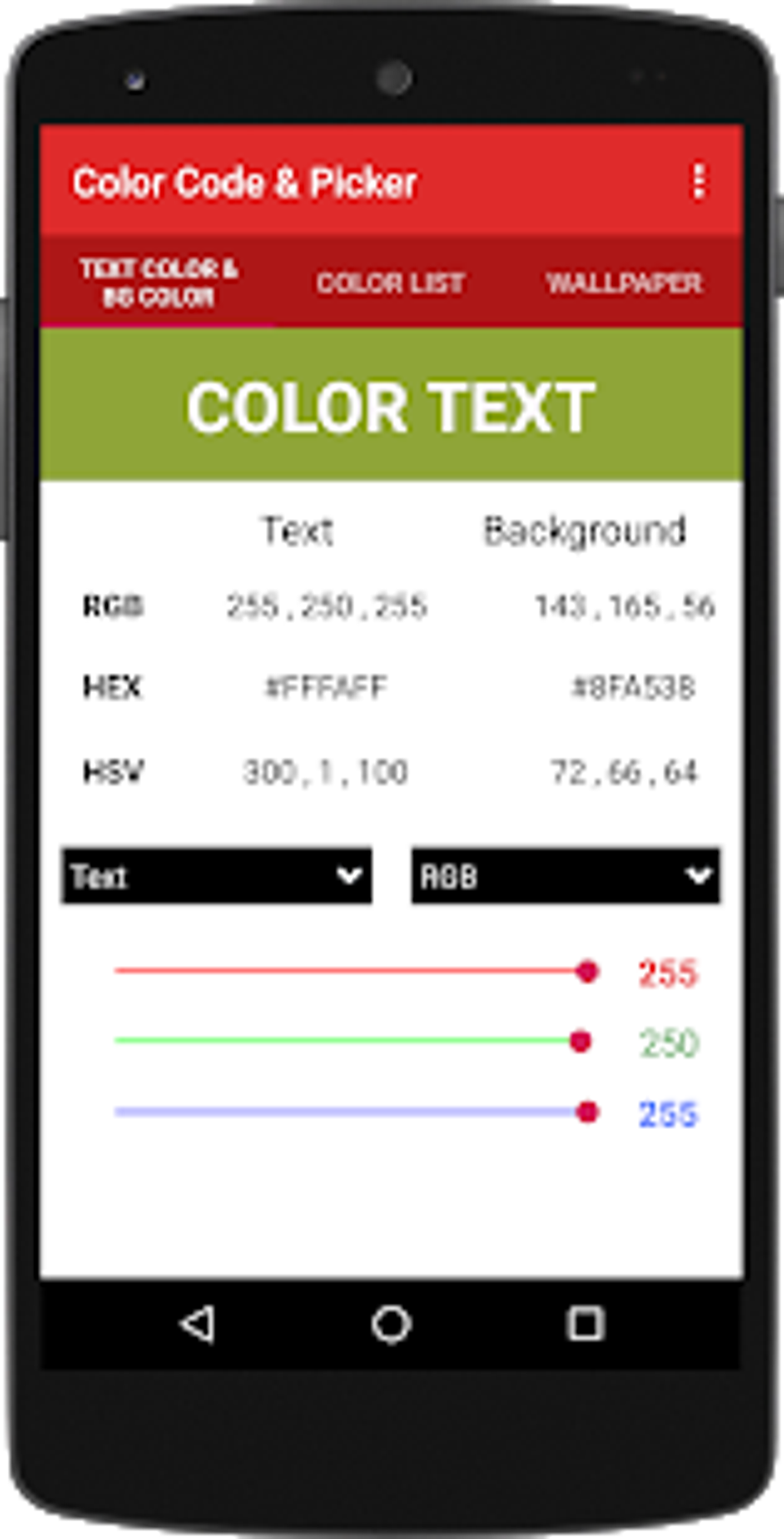 Color Code Picker HTML RGB HEX Color Code APK For Android Download
