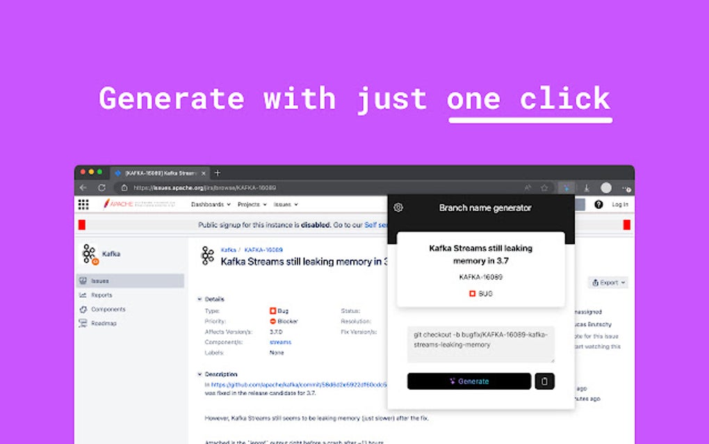 Git branch name generator สำหรับ Google Chrome - ส่วนขยาย ดาวน์โหลด