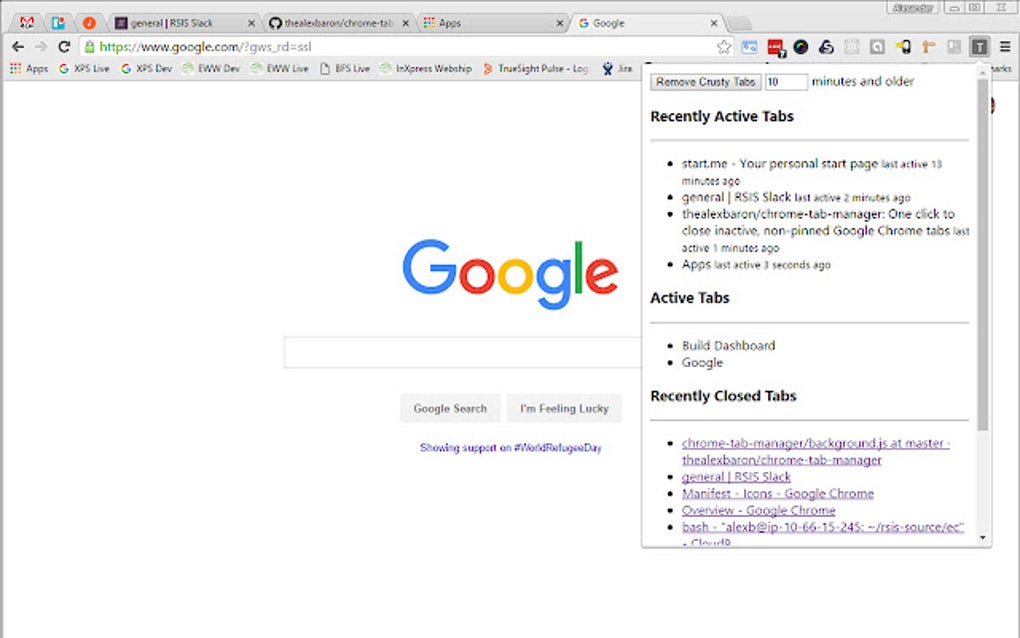 Tab Manager Google Chrome 용 - 확장 프로그램 다운로드