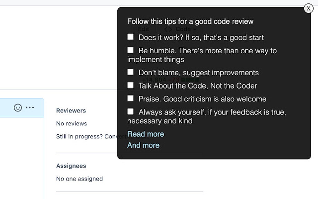 Nice Code Review สำหรับ Google Chrome - ส่วนขยาย ดาวน์โหลด