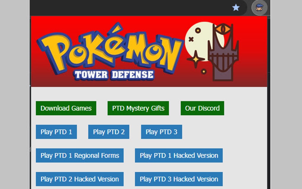 Pokémon Tower Defense - PTD.IcU for Google Chrome - Extension Download