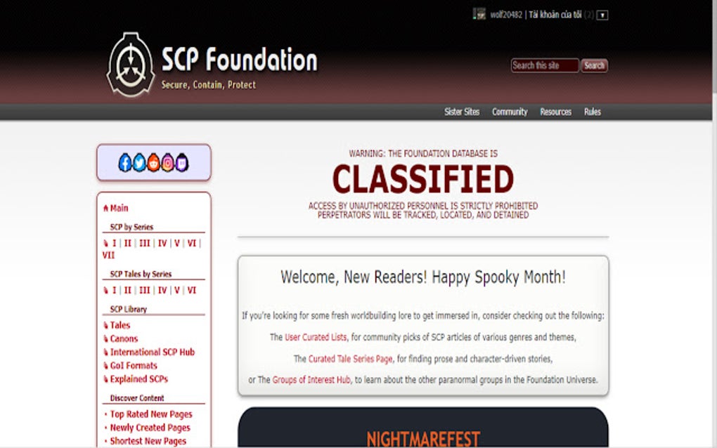 SCP Wiki Old Sidebar for Google Chrome - Extension Download