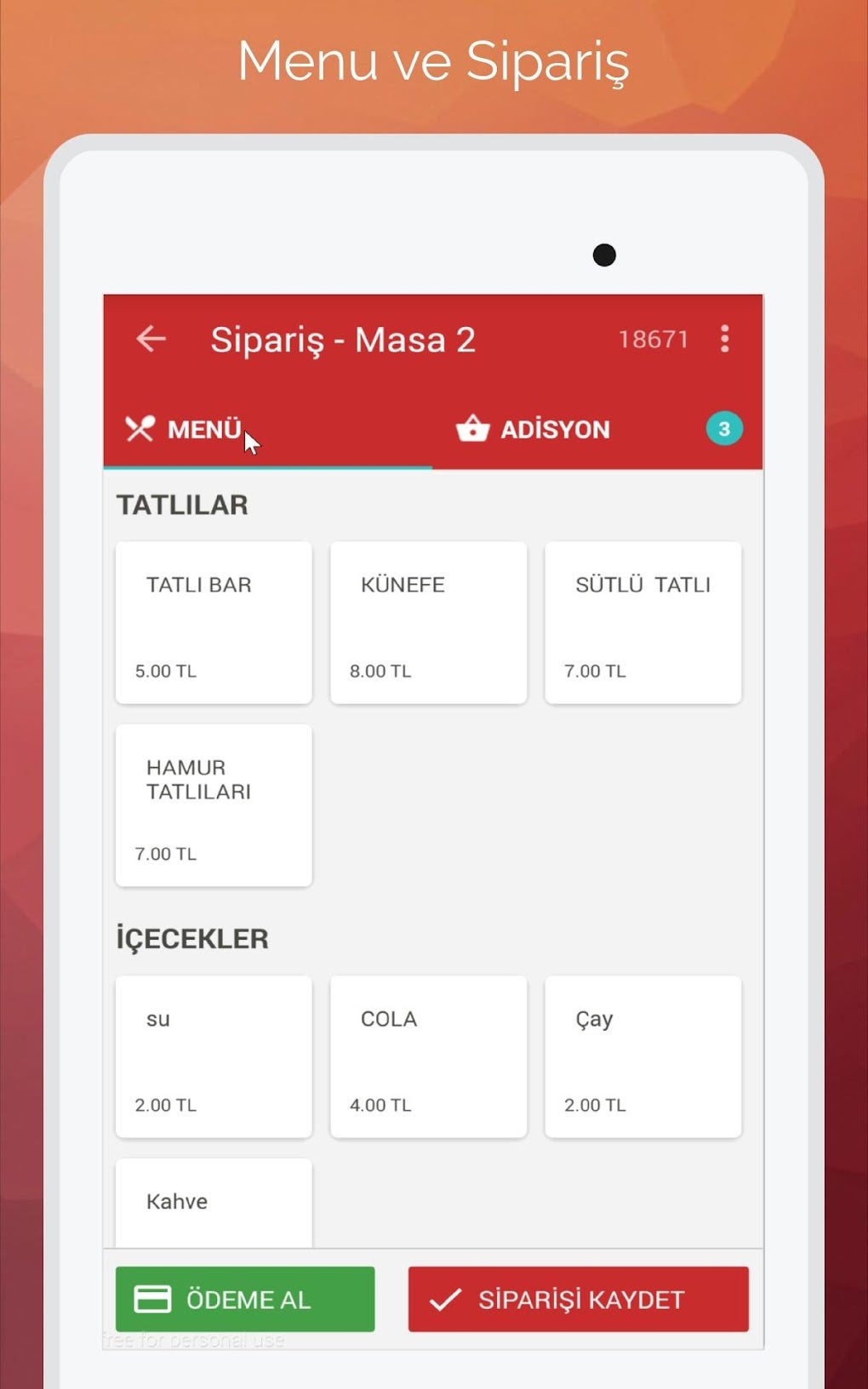 Android için Adisyo Mobile - cafe restoran adisyon programı - İndir