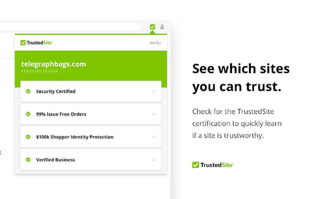 TrustedSite Google Chrome 용 - 확장 프로그램 다운로드