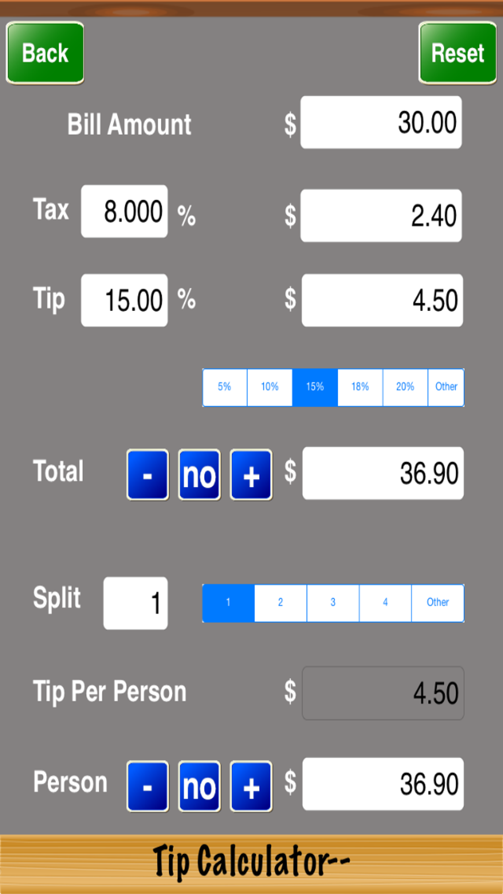 Tip Calculator-- for iPhone - Download