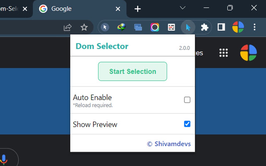 Dom Selector para Google Chrome - Extensión Descargar